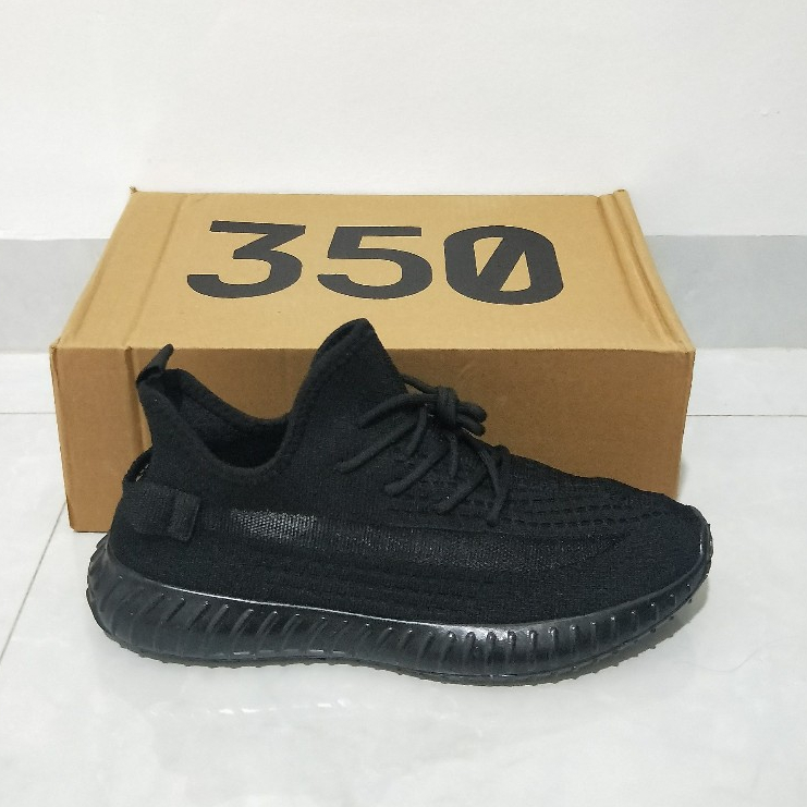 Jual Sepatu Sneakers Model YEEZY BOOST 350 Style All Black | Shopee ...