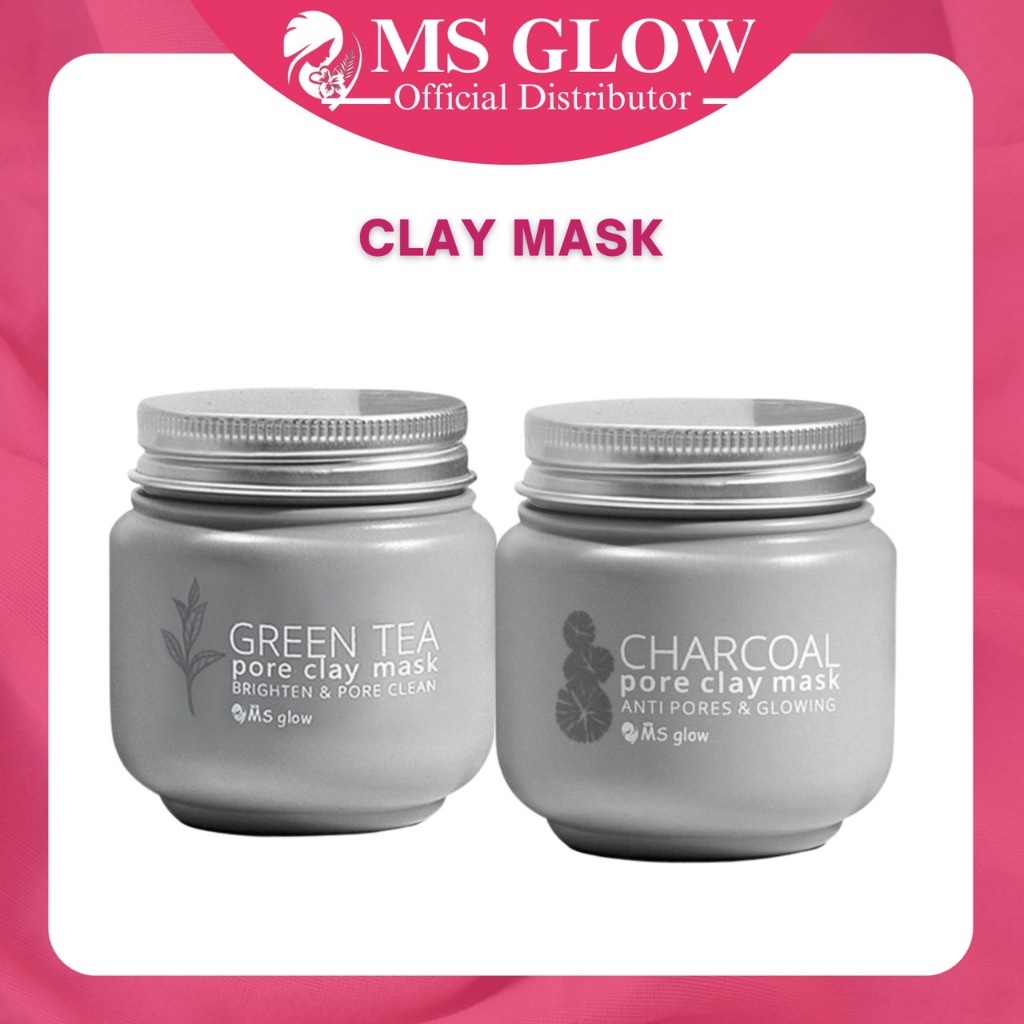 Jual MS GLOW CLAY MASK GREENTEA / CHARCOAL MASKER | Shopee Indonesia