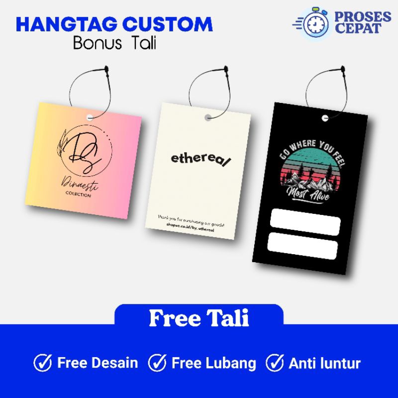 Jual Hang Tag Baju 4x4cm - 4x10cm (FREE DESAIN & TALI) - Label Baju ...