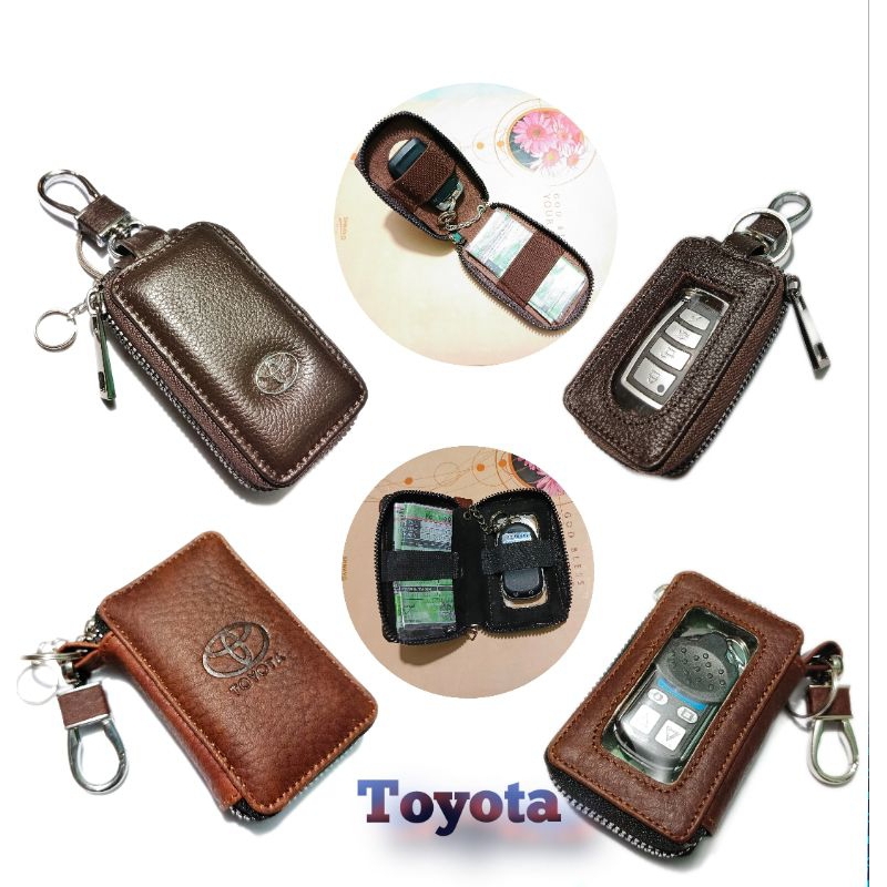 Jual dompet kunci remote keyless mobil TOYOTA kulit asli dobel karet ...