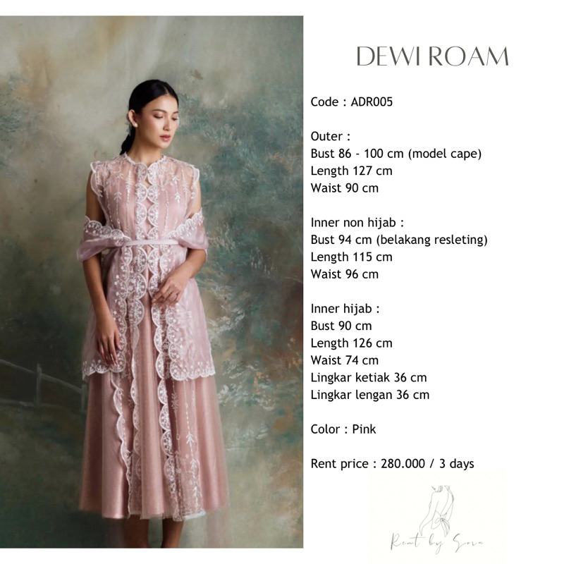 Jual SEWA / RENTAL DRESS KONDANGAN DEWI ROAM ADR005 | Shopee Indonesia