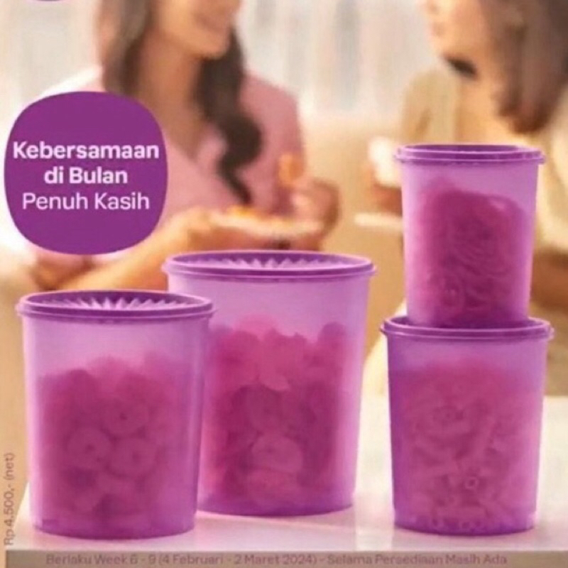 Jual Tupperware Raya mosaic canister / deco canister set 4pcs toples kue promo | Shopee Indonesia