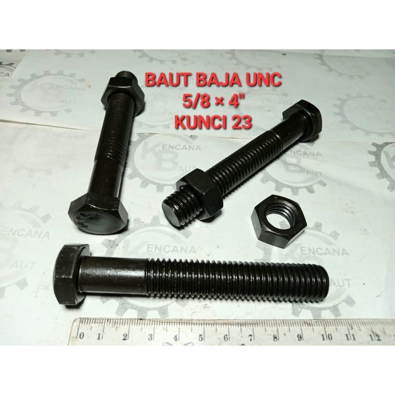 Jual BAUT BAJA UNC 5/8 X 4" / BAUT HITAM NC 5/8 X 4 INCHI PANJANG 10 CM ...