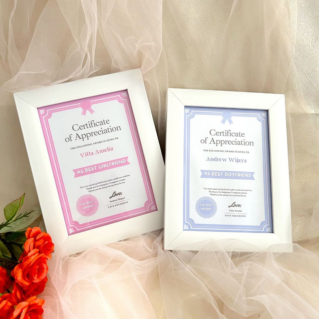 Jual CUSTOM SERTIFIKAT FRAME | BEBAS CUSTOM BEST BOYFRIEND GIRLFRIEND ...