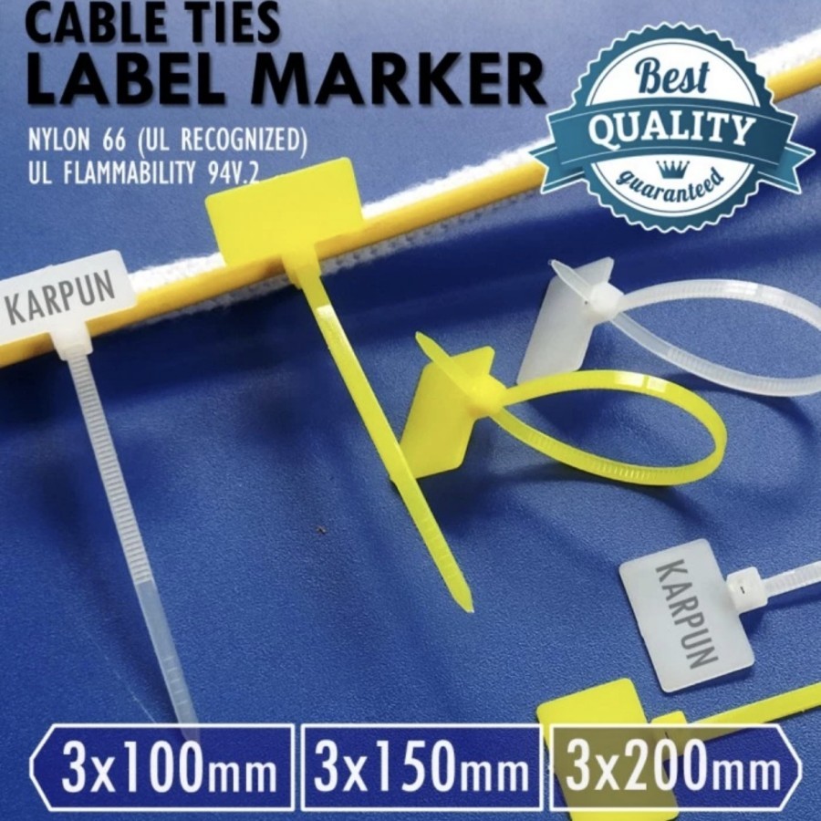 Jual Isi 100 - Cable Ties Kabel Tis Kabeltis Marker Label Name Tag ...