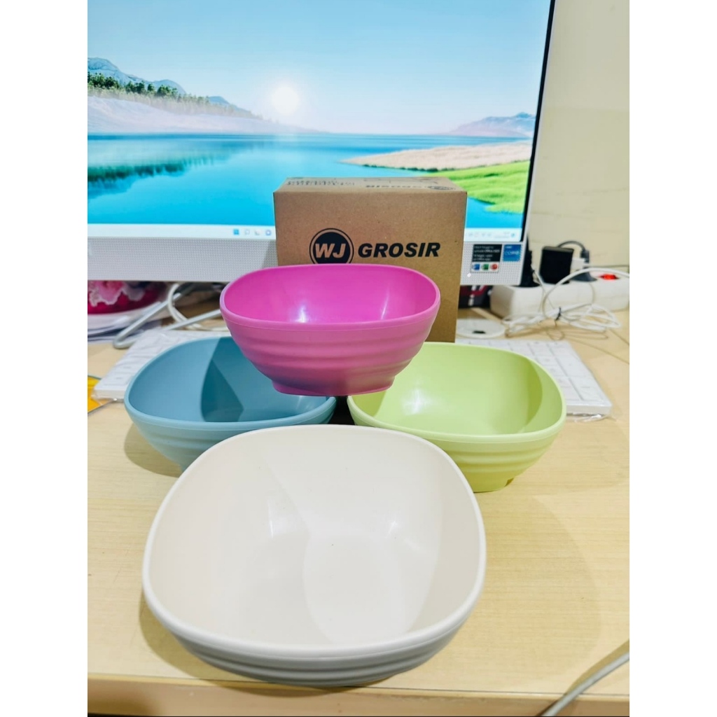 Jual YJG mangkok set isi 4 campur warna ada box uk. 13 cm | Shopee ...
