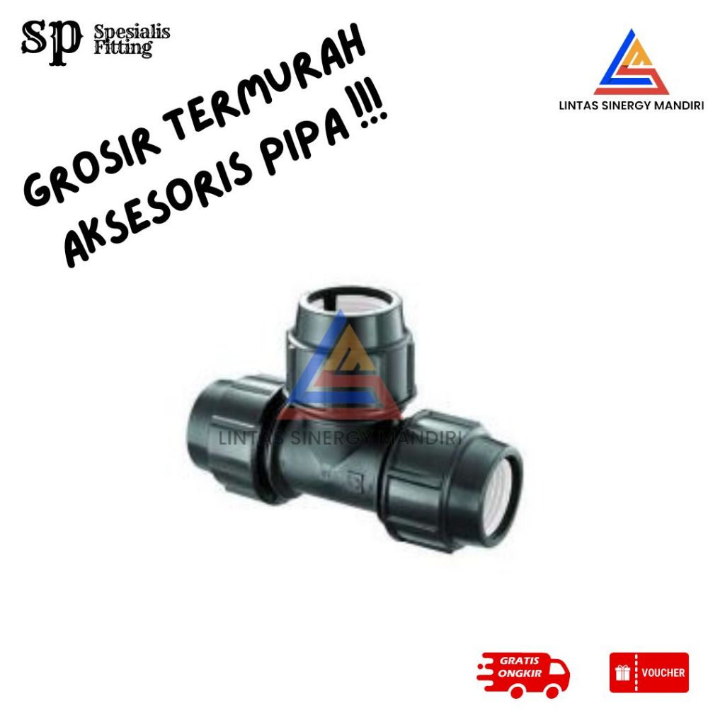 Jual Fitting Pipa HDPE Tee Compression 40mm (1-1/4") | Shopee Indonesia