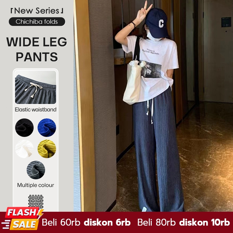 Jual Korean long pants celana kulot wanita kulot knit pants highwaist ...