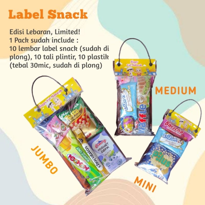 Jual Label Snack || Paket Label - Plastik - Tali Plintir | Shopee Indonesia