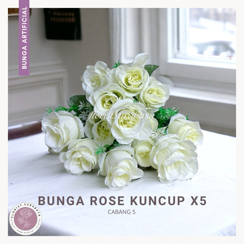 Jual BUNGA MAWAR TROPIS X5-BUNGA MAWAR BUCKET ARTIFICIAL-BUNGA DEKORASI ...