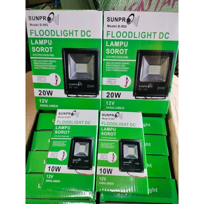 Jual promo lampu sorot dc 12v-24v aki 10 watt dan 20 watt body besar ...