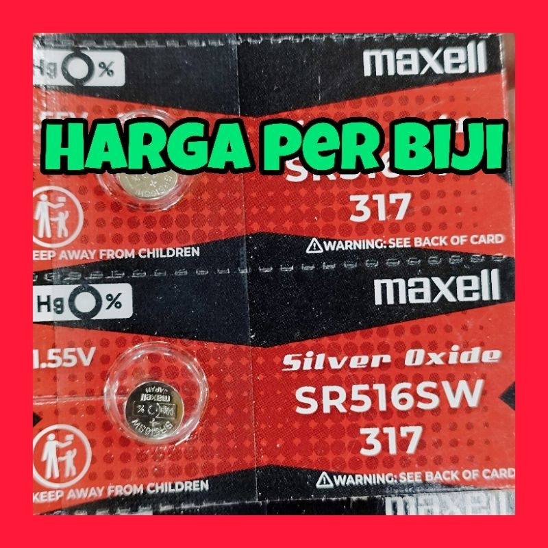 Jual baterai maxell 516 317 sr516sw bateray original harga per biji | Shopee Indonesia