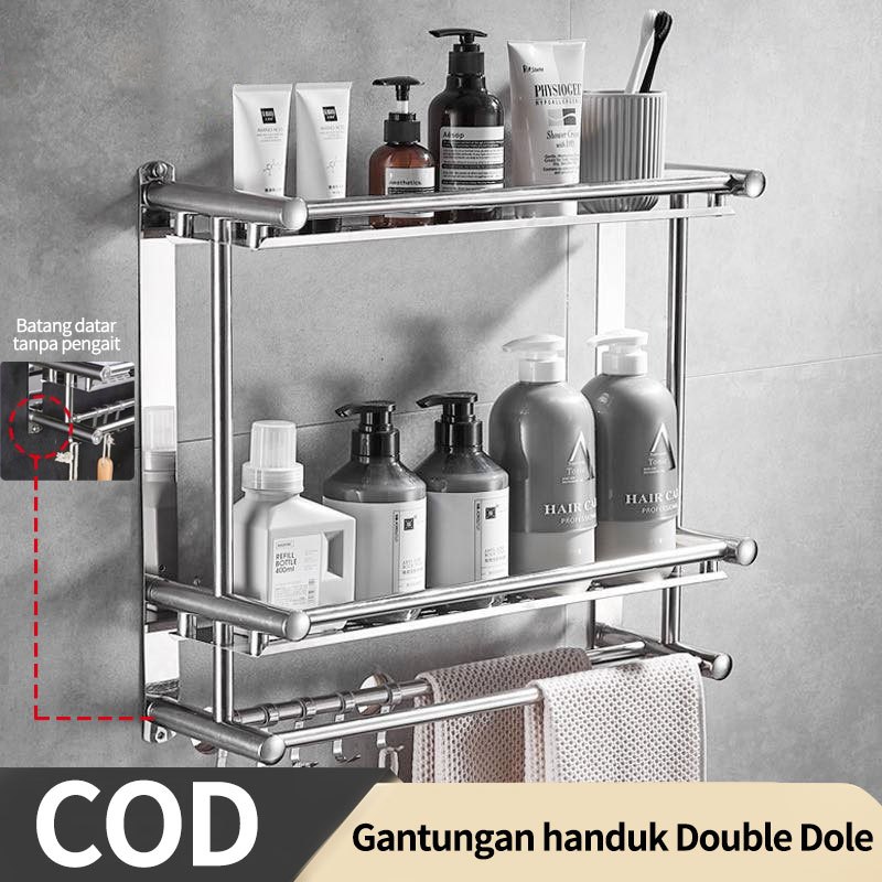 Jual Rak Kamar Mandi Stainless Steel Rak Tempel Gantung Rak Handuk Rak ...