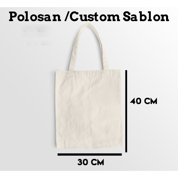 Jual totebag blacu Kantong kain Tas kain tas belanja bisa custom desain ...