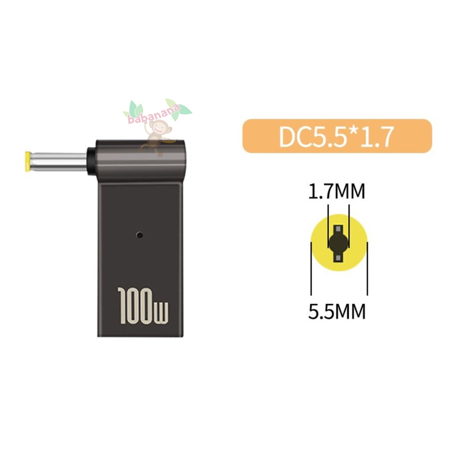 Jual 100W Adapter Converter Type-C PD 100 WATT TO DC Jack Laptop ...