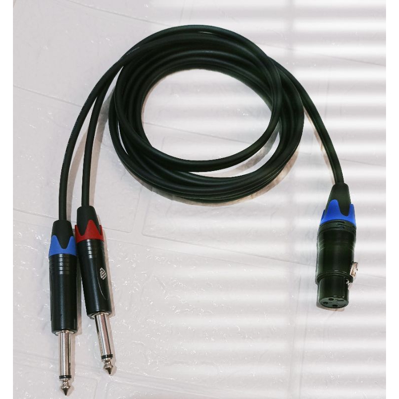 Jual Kabel Audio mixer ke power ampli jack canon xlr female ke rca 1set ...