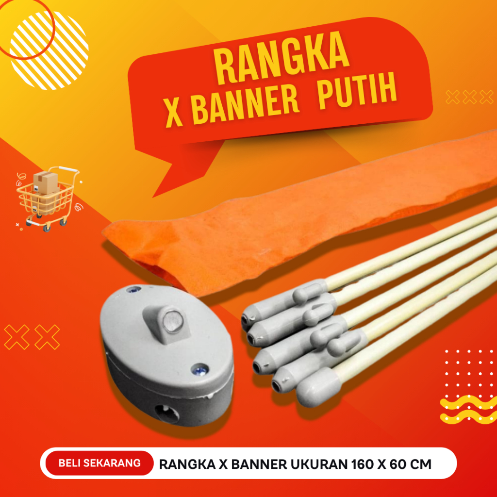Jual Rangka Tiang Banner Ukuran 160 x 60 CM Bahan PVC Putih | Shopee ...