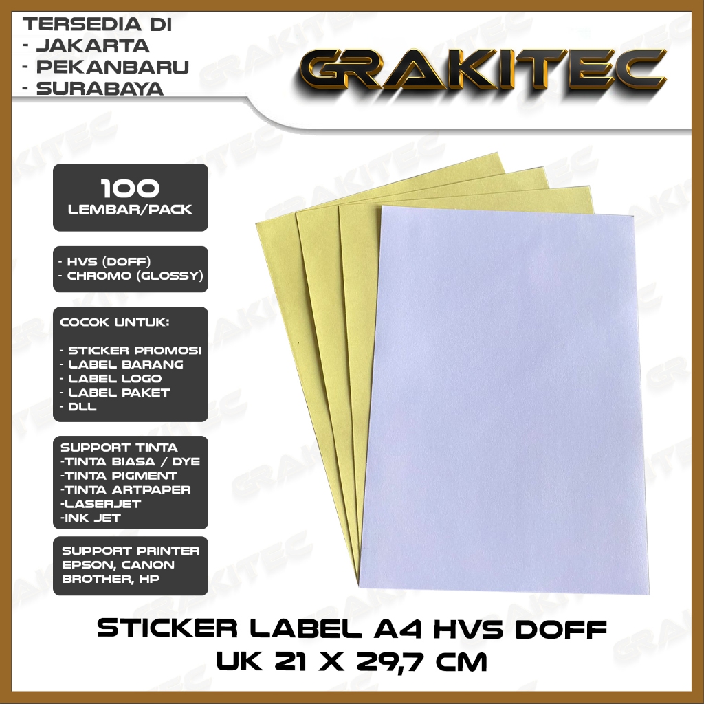 Jual Kertas Sticker Label A4 isi 100 Lembar / KERTAS STICKER A4 ...