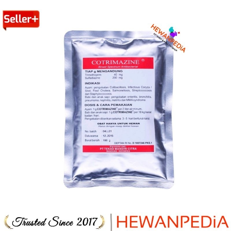 Jual COTRIMAZINE 100 gr Hewanpedia - Antibiotik Obat Infeksi Pencernaan ...