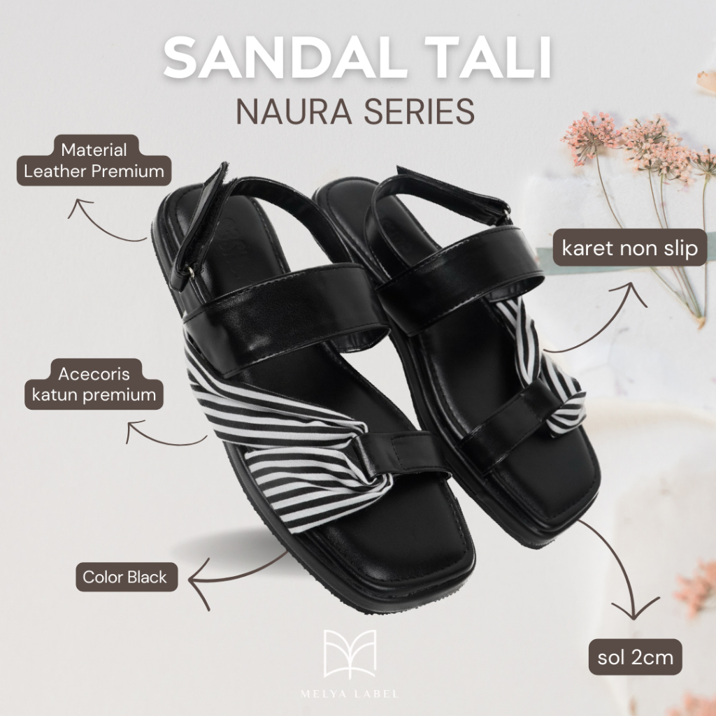 Jual Sandal Tali, NAURA, Melya Label, Sandal yang nyaman digunakan ...