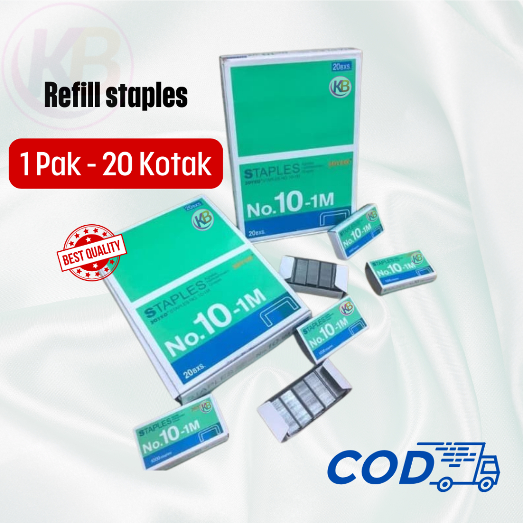 Jual 1 Pak (20 box) / Isi Staples Kecil Joyko No.10 / Refill Staples ...