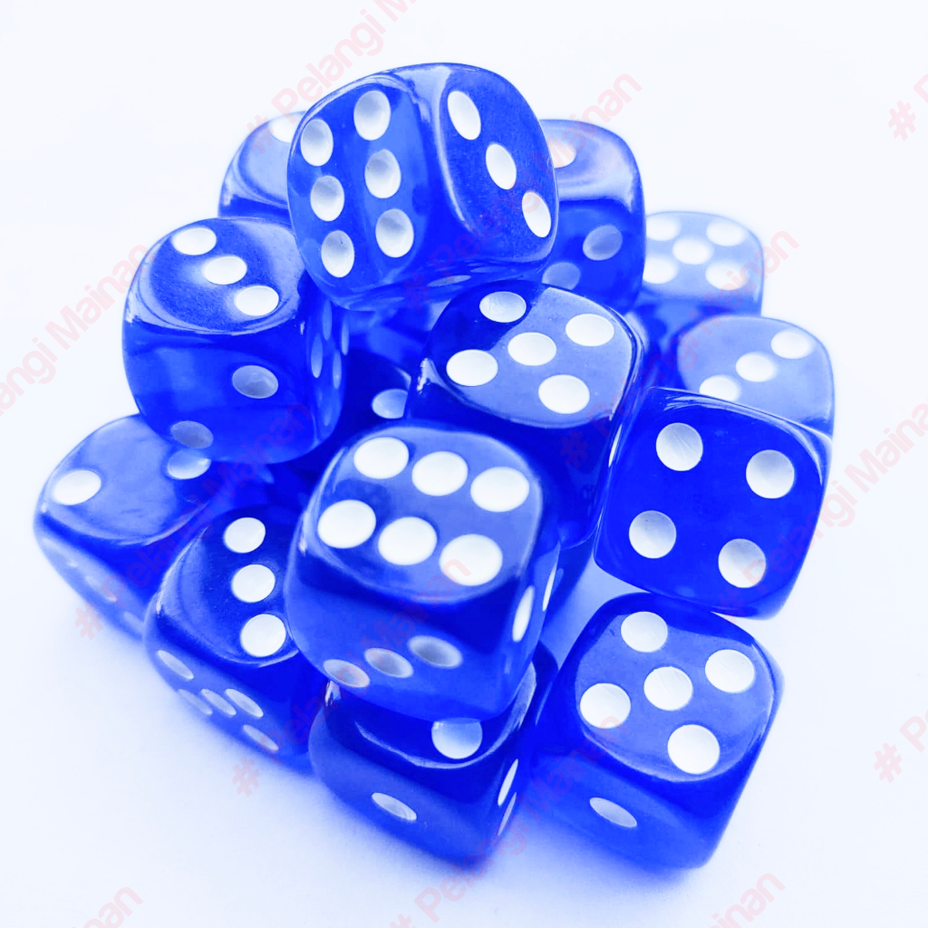 Jual Dadu Transparan Glow In The Dark Dice Putih Bening Candy Color ...