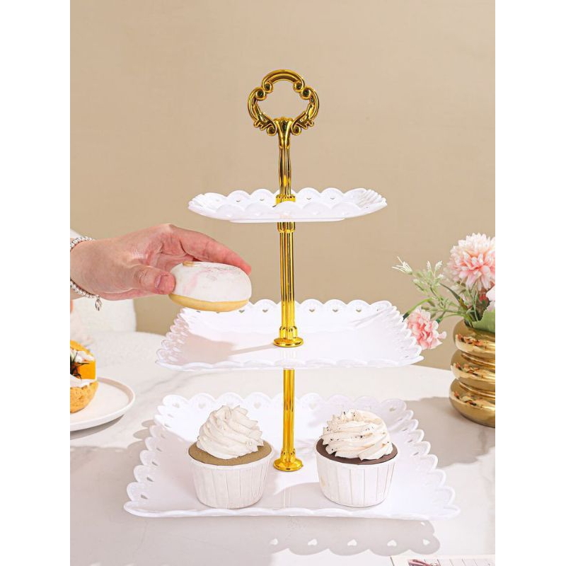 Jual Rak Kue Susun 3 Tingkat Detachable Plate Cake Stand Display cake ...