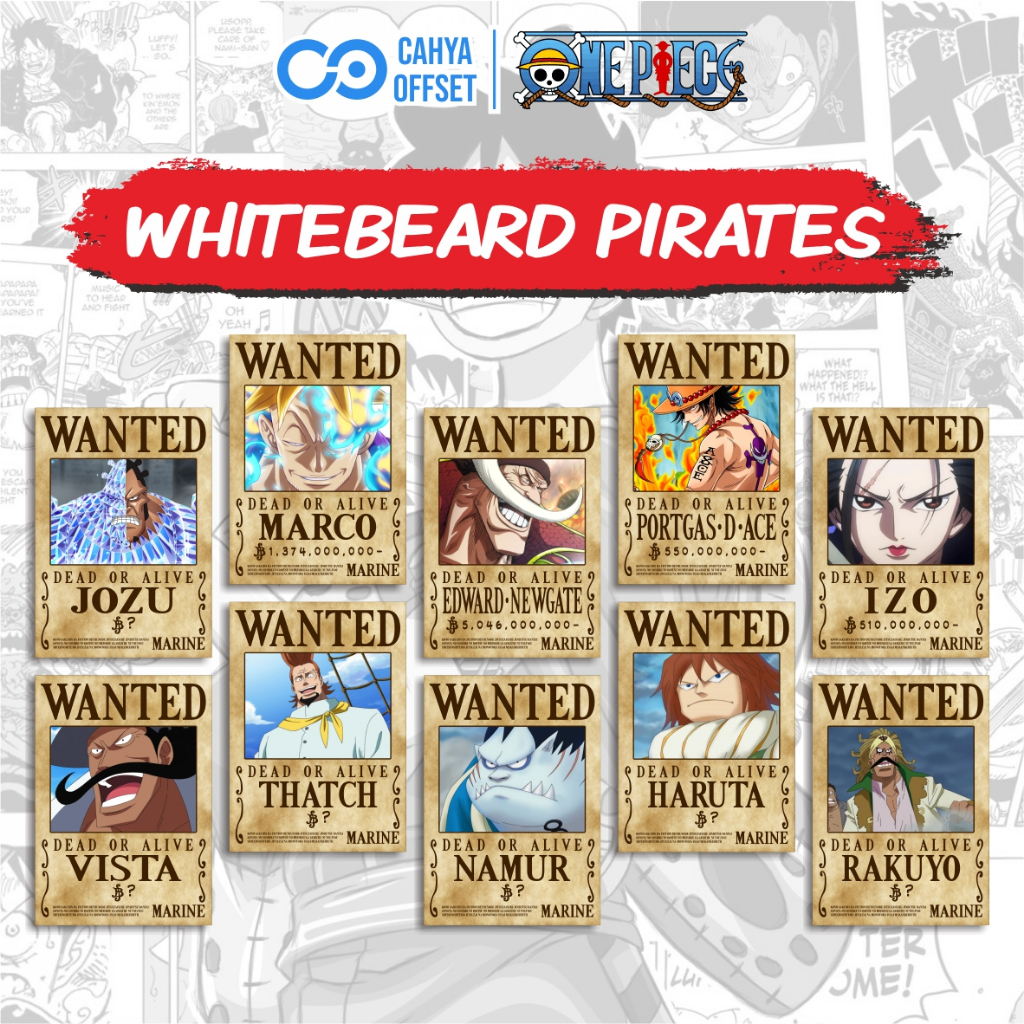 Jual 8.8 Cahya Offset - Poster Bounty One Piece Wanted 1 Set (17 Pcs ...