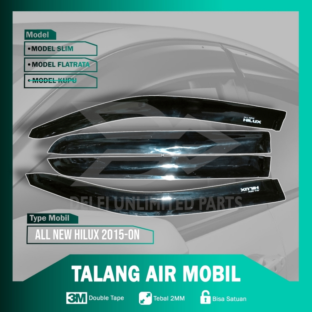 Jual Talang Air Mobil Satuan Toyota All New Hilux 2015-ON Model Slim | Shopee Indonesia