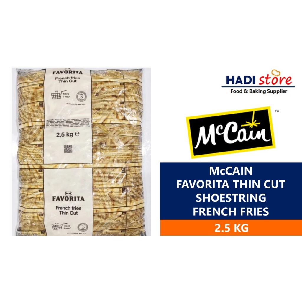 Jual McCAIN Mc CAIN FAVORITA FRENCH FRIES THIN CUT KENTANG GORENG SHOESTRING 2.5 KG | Shopee ...