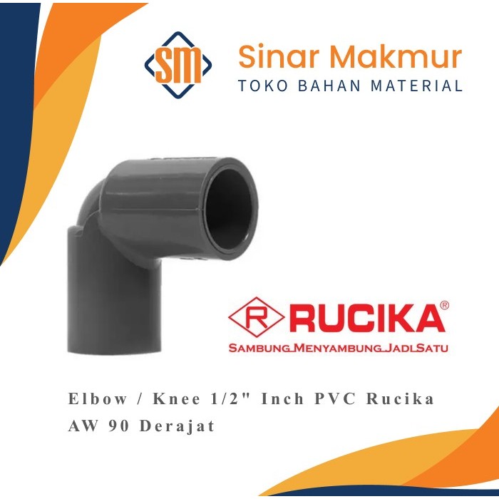 Jual Elbow / Knee 1/2" Inch PVC Rucika AW 90 Derajat | Shopee Indonesia