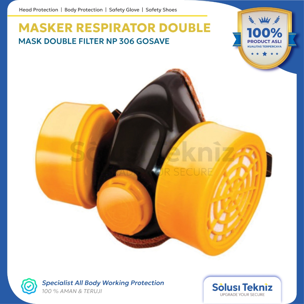 Jual Masker Respirator Double Filter Carbon NP306 Anti Debu Asap Gosave ...