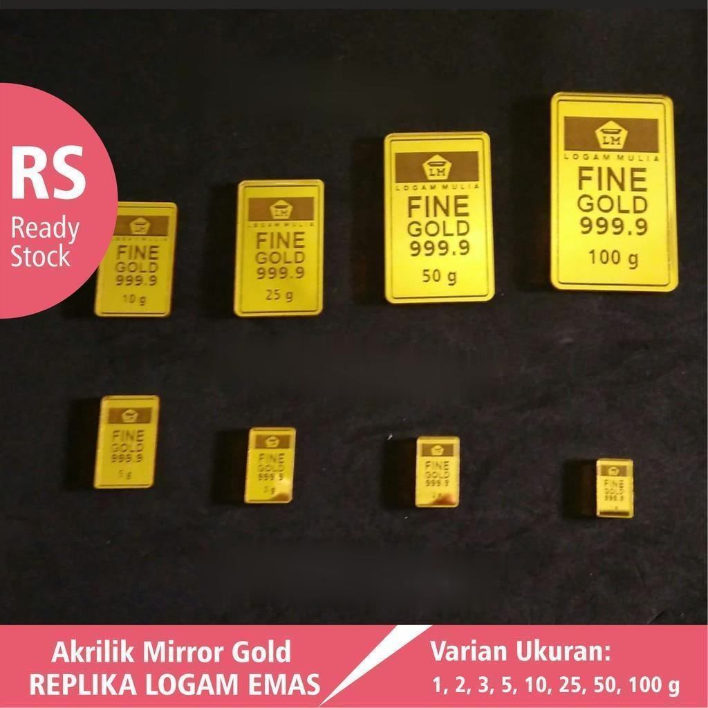 Jual (TERMURAH!!) Replika Logam Mulia Emas Batangan Akrilik Mirror Gold ...