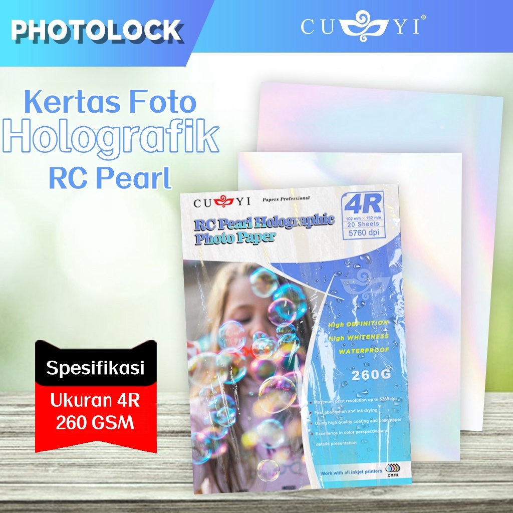 Jual Kertas Foto Holografik RC Pearl Ukuran 260gsm 4R (20 lembar ...