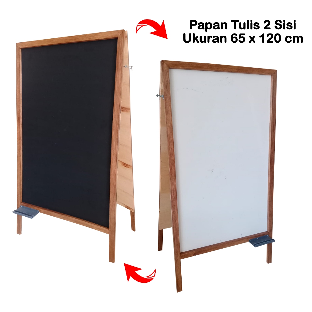 Jual Papan Tulis 2 Sisi 65 x 120 cm Papan Tulis Standing Menu Cafe ...