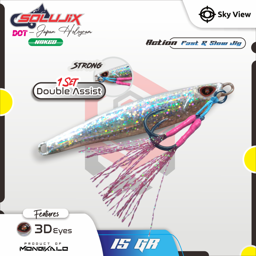 Jual Micro Jig 15 Gram + Double Assist Hook Mongkalo SOLUJIX Casting Lure Killer 15gr | Shopee ...