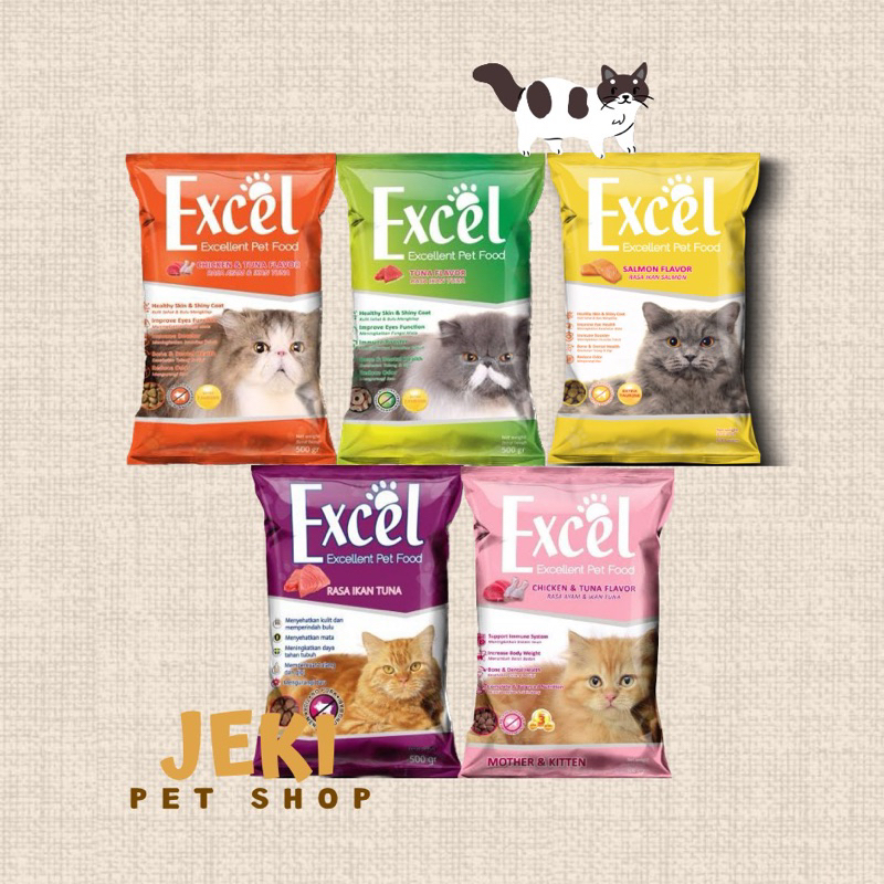 Jual EXCEL PET FOOD ALL VARIAN 500GR | Shopee Indonesia
