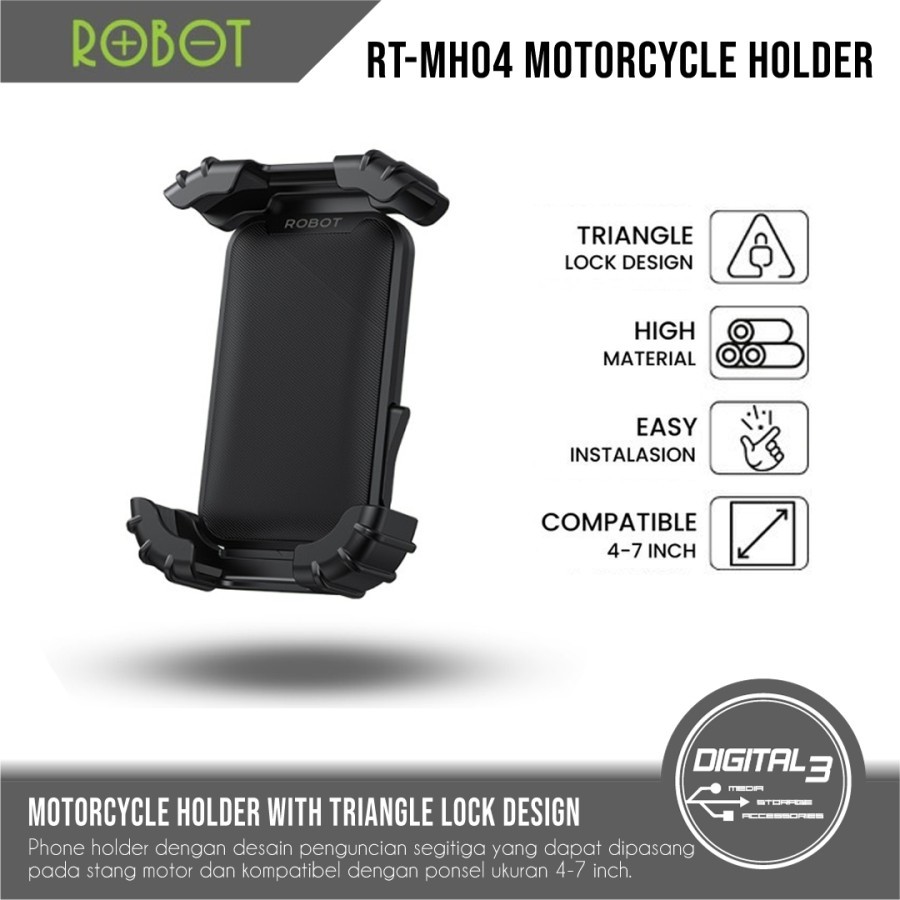 Jual Robot RT-MH04 Motorcycle Holder Phone Spion Motor Triangle Lock ...
