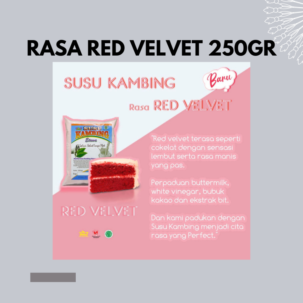 Jual Susu Kambing Rasa RED VELVET 250gr | Shopee Indonesia