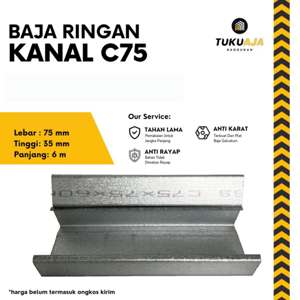 Jual HARGA BELUM TERMASUK ONGKIR - Baja Ringan Truss Canal C75 0.75 SNI Rangka Atap Kanopi Baja ...