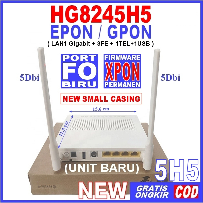Jual HG8245H5 ECHOLIFE MODEM EPON XPON ONU 5H5 WIFI FIRMWARE FO BIRU (UNIT BARU) | Shopee Indonesia