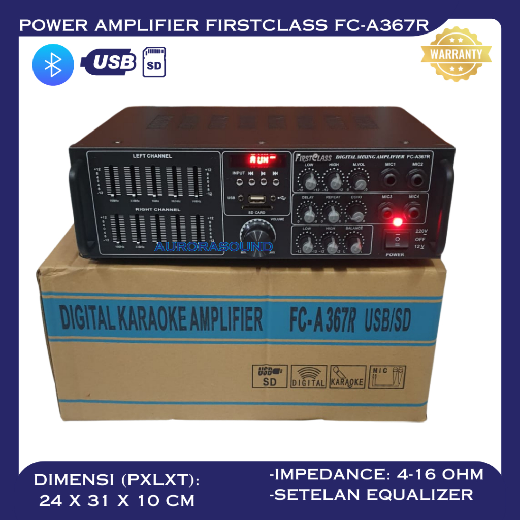 Jual AMPLIFIER POWER FIRSTCLASS FC-A367R AMPLI MIXER FCA367R ORI FIRST ...