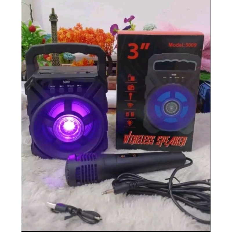 Jual SPEAKER BLUETOOTH KARAOKE LED PORTABLE XTM-5009 PLUS MIC KARAOKE ...