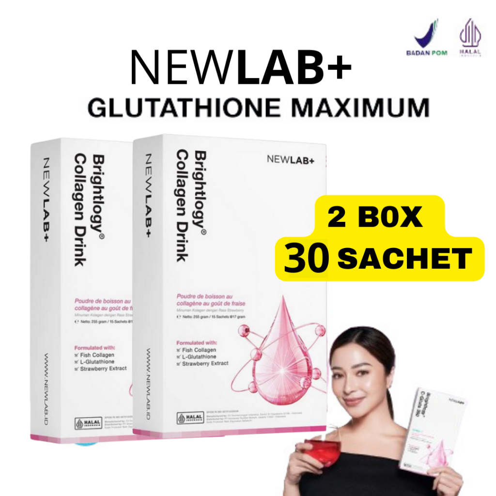 Jual NEWLAB Paket Hemat 2 Box Brightlogy Premium Collagen Drink Free Gift| Colagen Beauty Drink ...