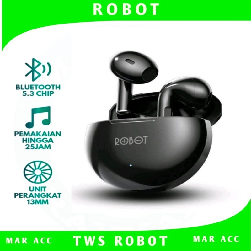 Jual ROBOT TWS Flybuds T10S Semi In Ear Wireless Earbuds Bluetooth 5.3 ...