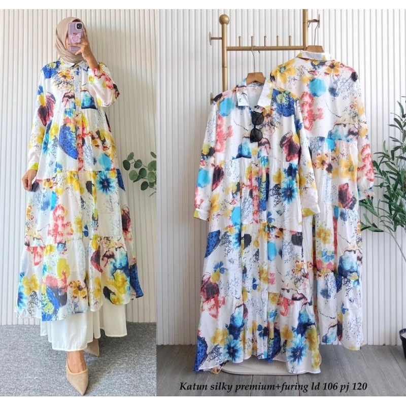 Jual DRESS WANITA KATUN SILK PREMIUM STANDAR dan JUMBO (Ld ada digambar ...