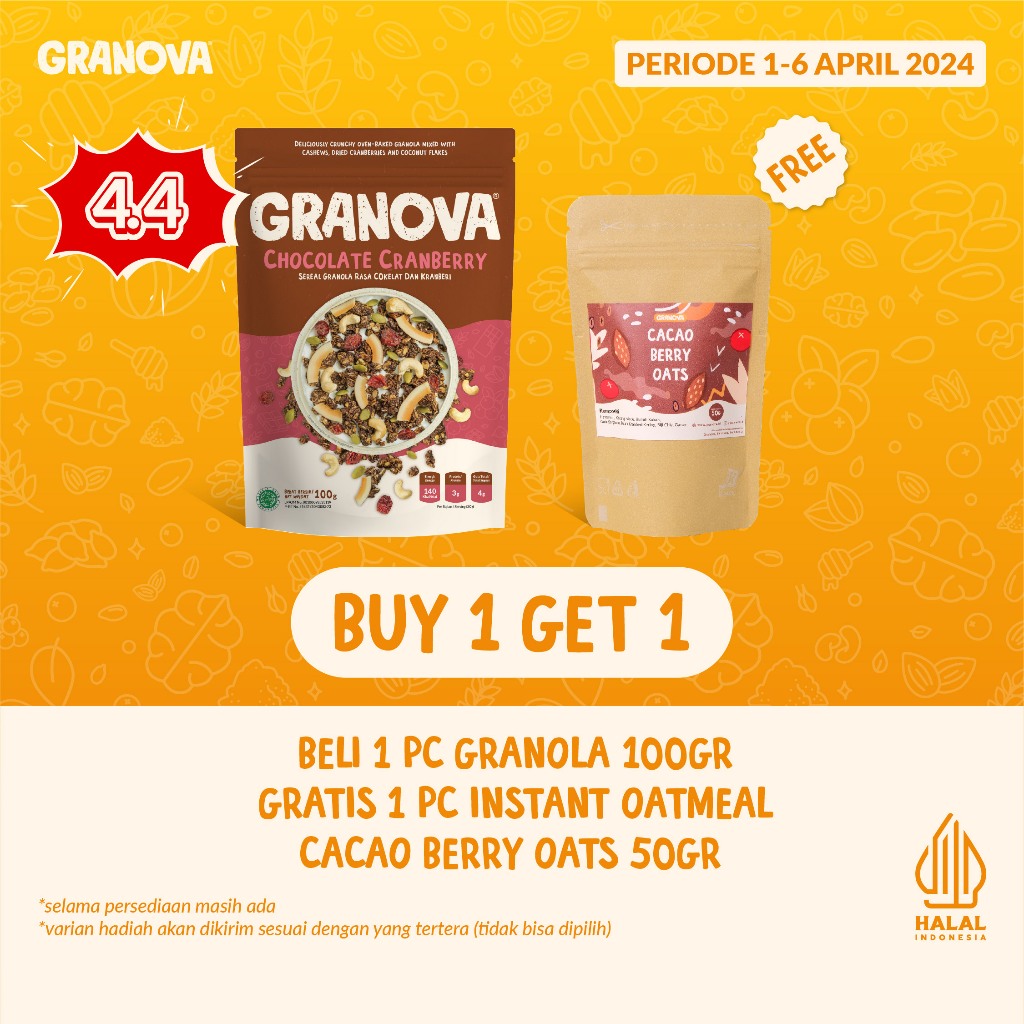 Jual Granova - Granola 100 gr x 1 pc (Honey Almond, Choco Cranberry ...