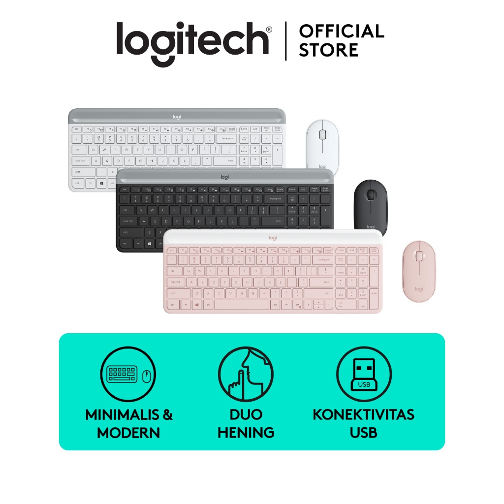 Jual Logitech MK470 Slim Wireless Combo Keyboard & Mouse | Shopee Indonesia