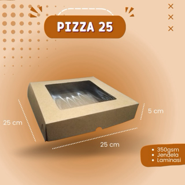 Jual Dus pizza 25 uk. 25x25x5 cm dus roti / dus pizza / dus kraft / dus ...