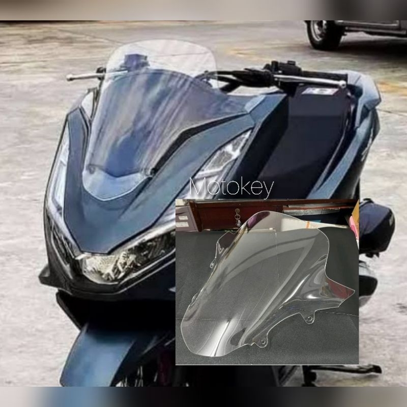 Jual VISOR NEW HONDA PCX 160 STANDAR (BENING ,SMOKE ,HITAM GLOSSY ...